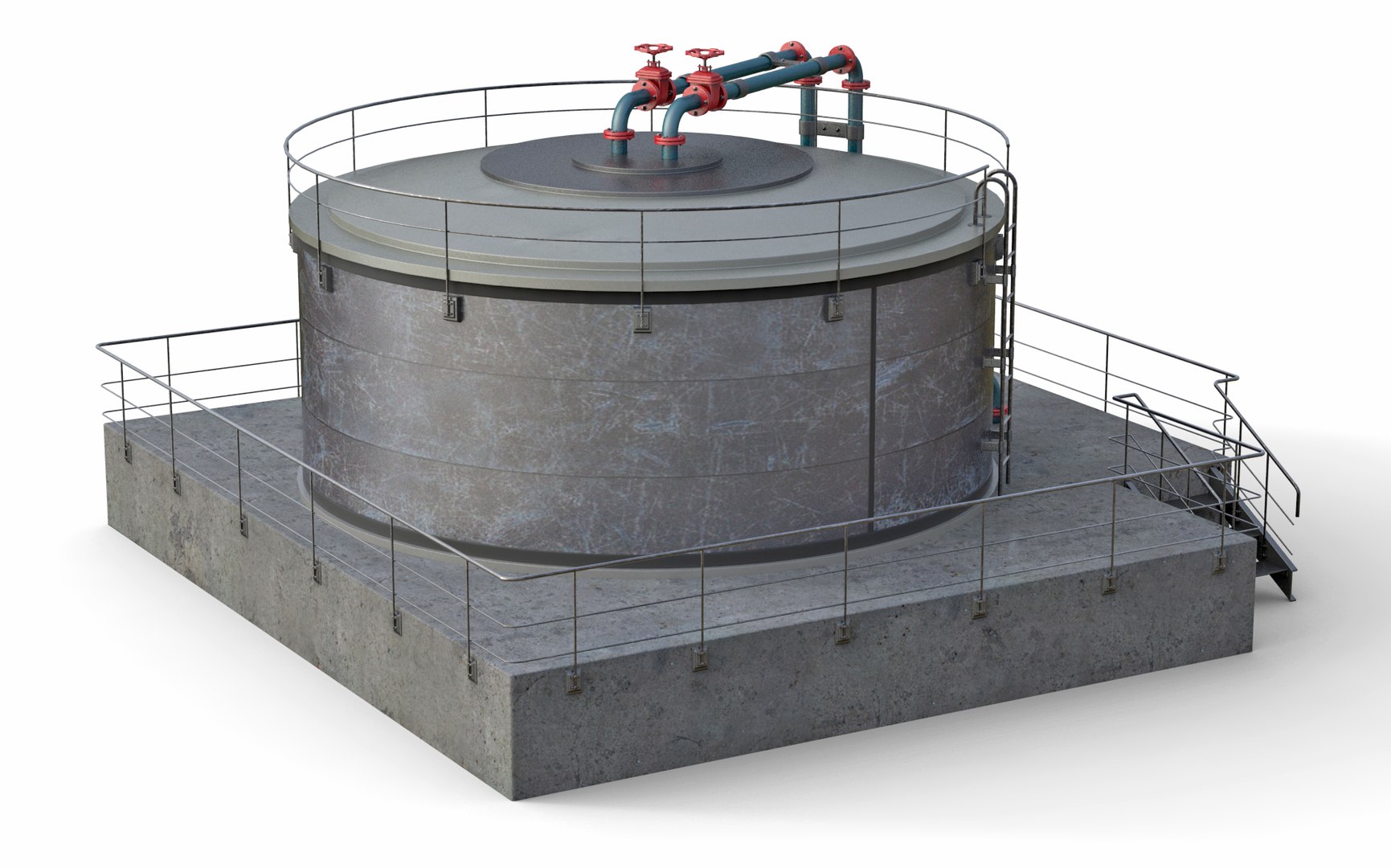 Realistic Industrial Water Tank Model - TurboSquid 1410803