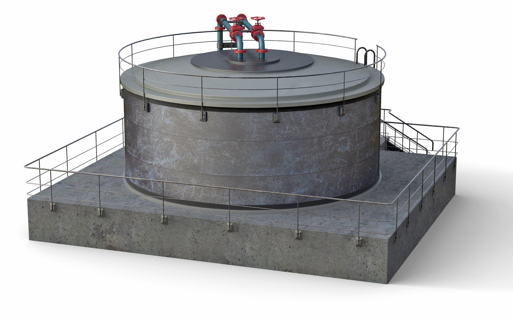 Realistic Industrial Water Tank Model - TurboSquid 1410803
