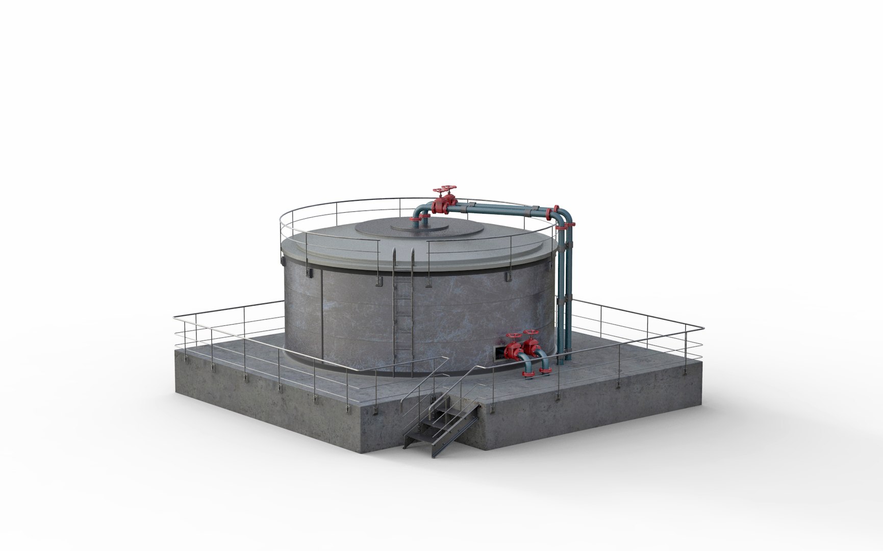 Realistic Industrial Water Tank Model - TurboSquid 1410803