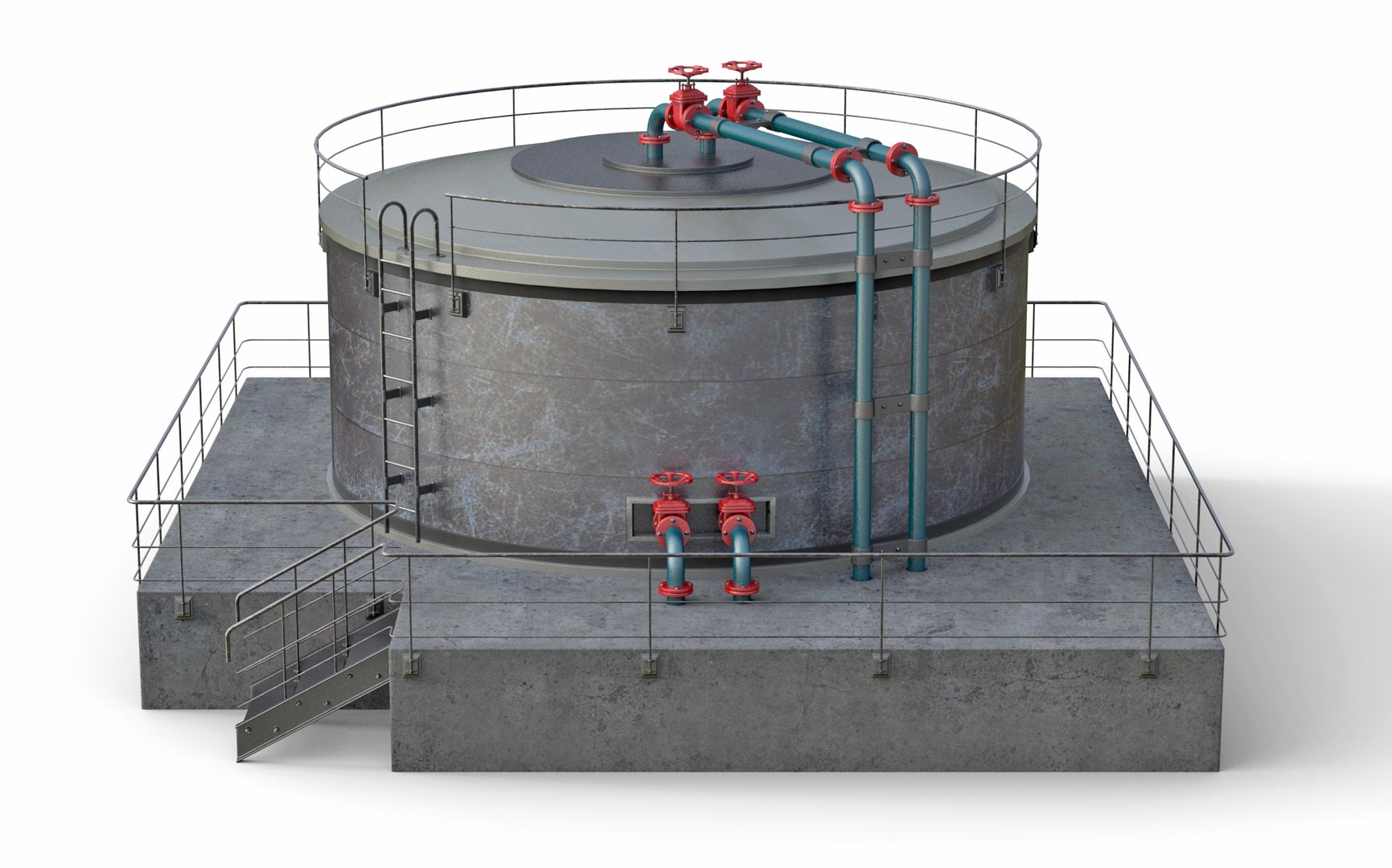 Realistic Industrial Water Tank Model - TurboSquid 1410803
