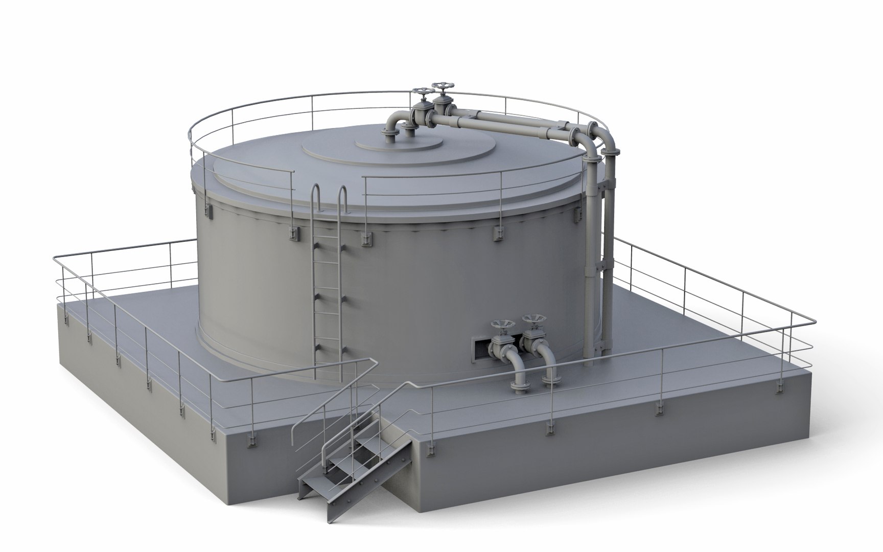 Realistic Industrial Water Tank Model - TurboSquid 1410803