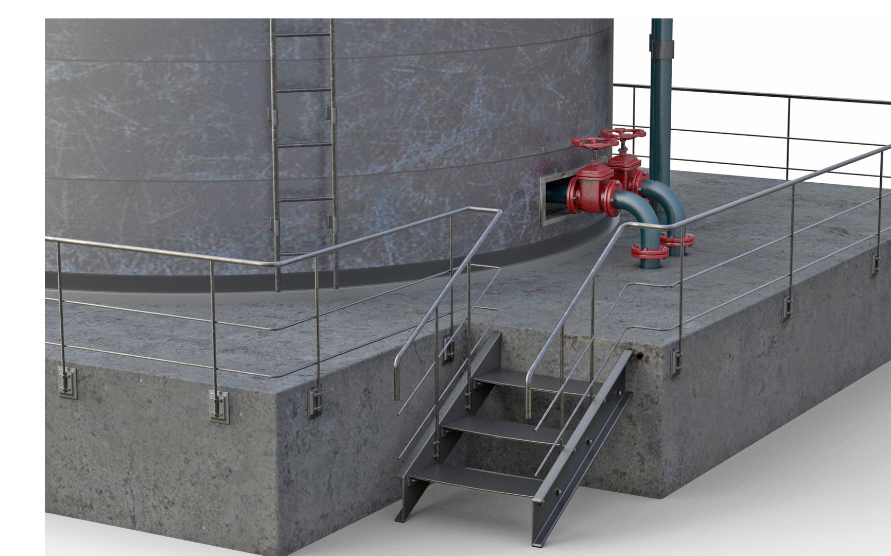 Realistic Industrial Water Tank Model - TurboSquid 1410803