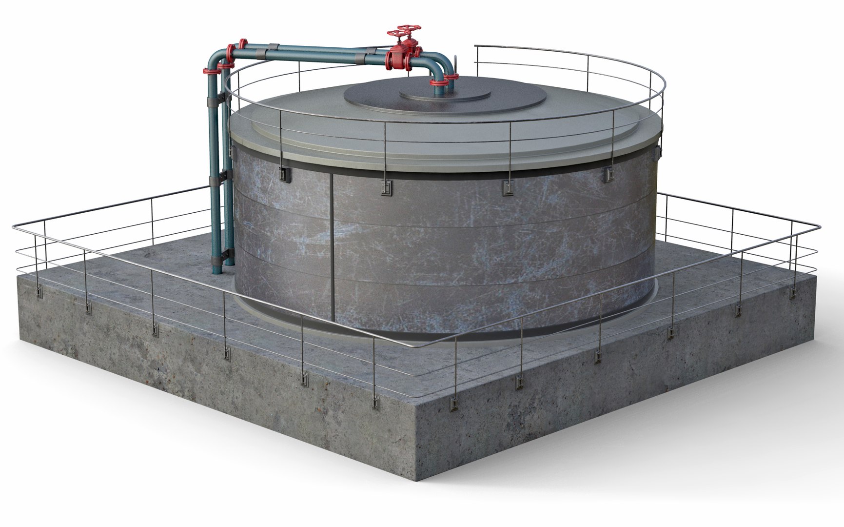 Realistic Industrial Water Tank Model - TurboSquid 1410803