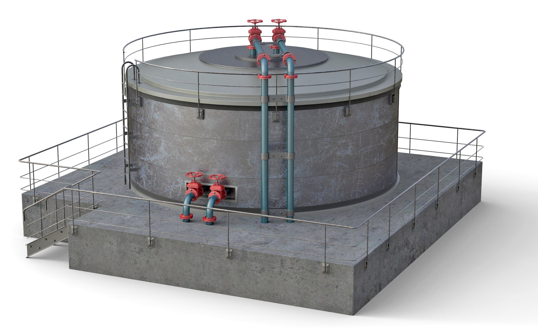 Realistic Industrial Water Tank Model - TurboSquid 1410803