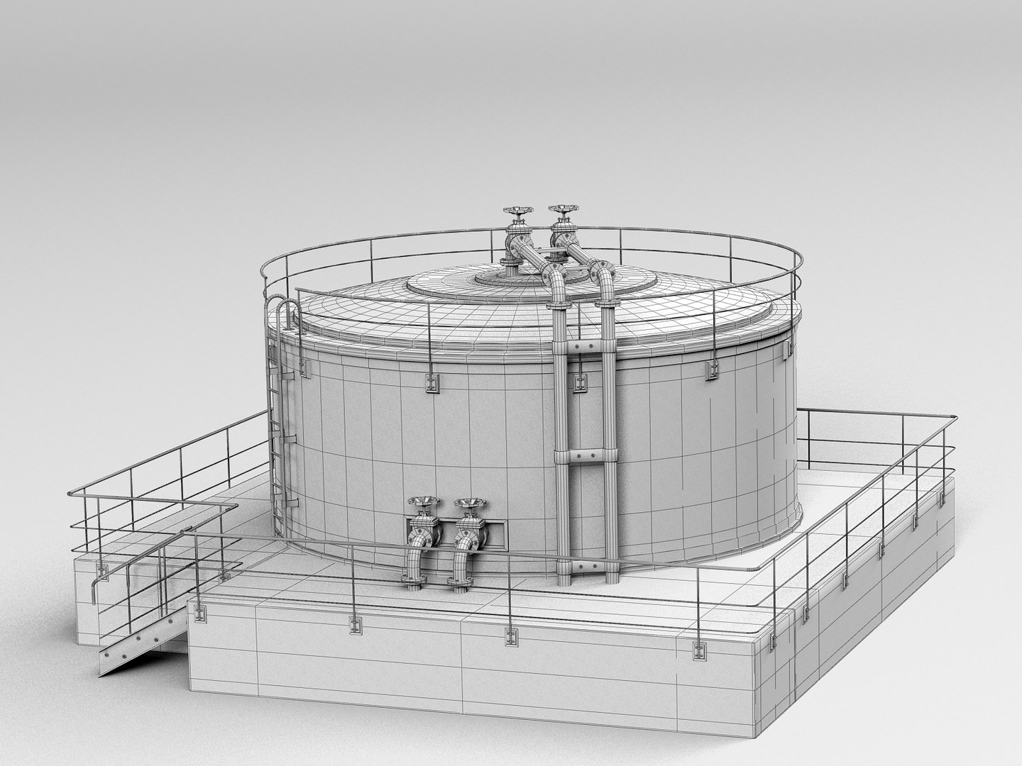 Realistic Industrial Water Tank Model - TurboSquid 1410803