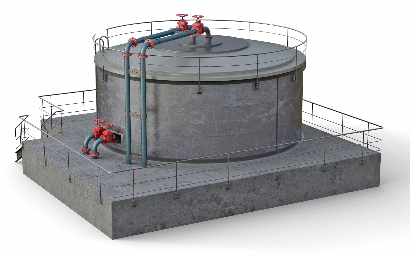 Realistic Industrial Water Tank Model - TurboSquid 1410803