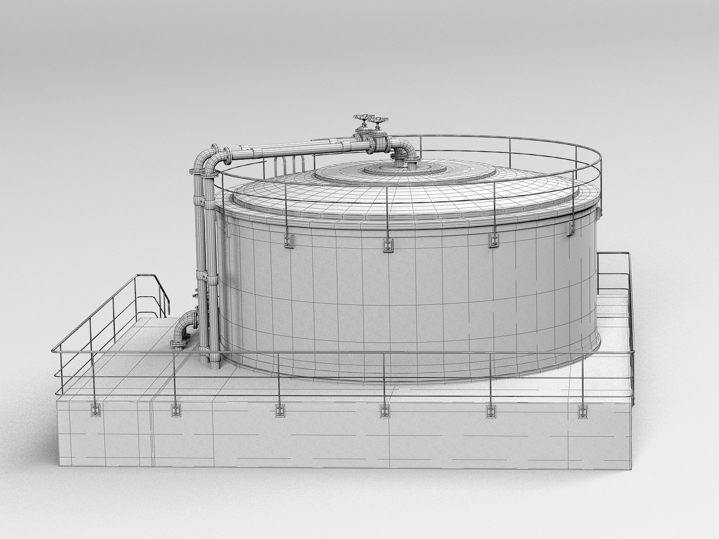 Realistic Industrial Water Tank Model - TurboSquid 1410803