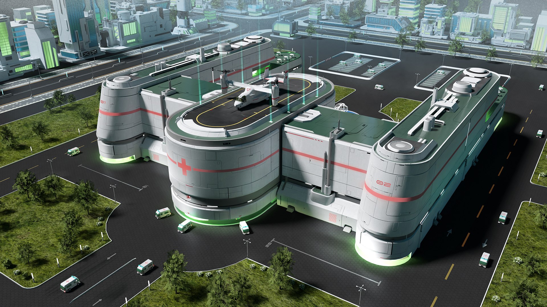 3D Futuristic Hospital Model - TurboSquid 1807906