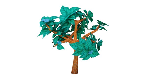 Stylized Blue Tree 3D model - TurboSquid 2066056