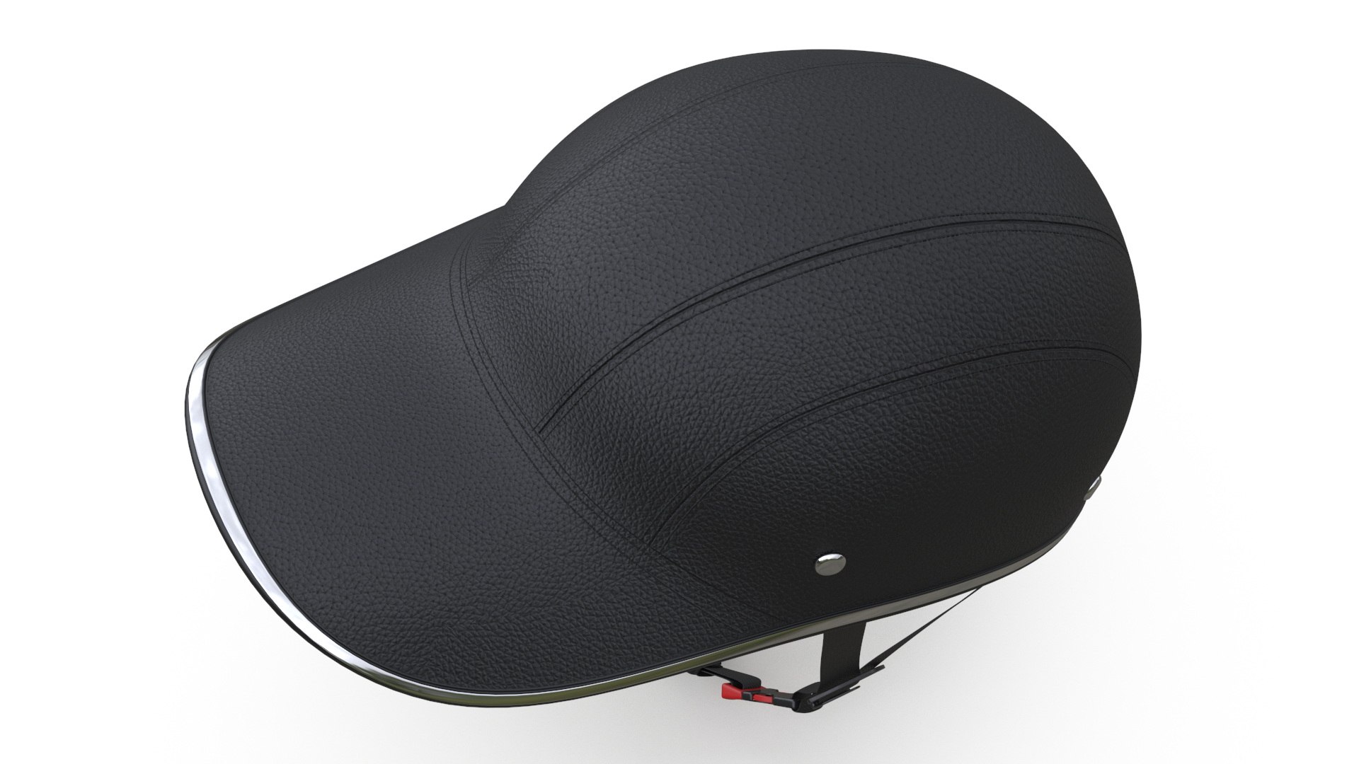 3D Baseball Cap Bike Helmet Black Leather Model - TurboSquid 2287219