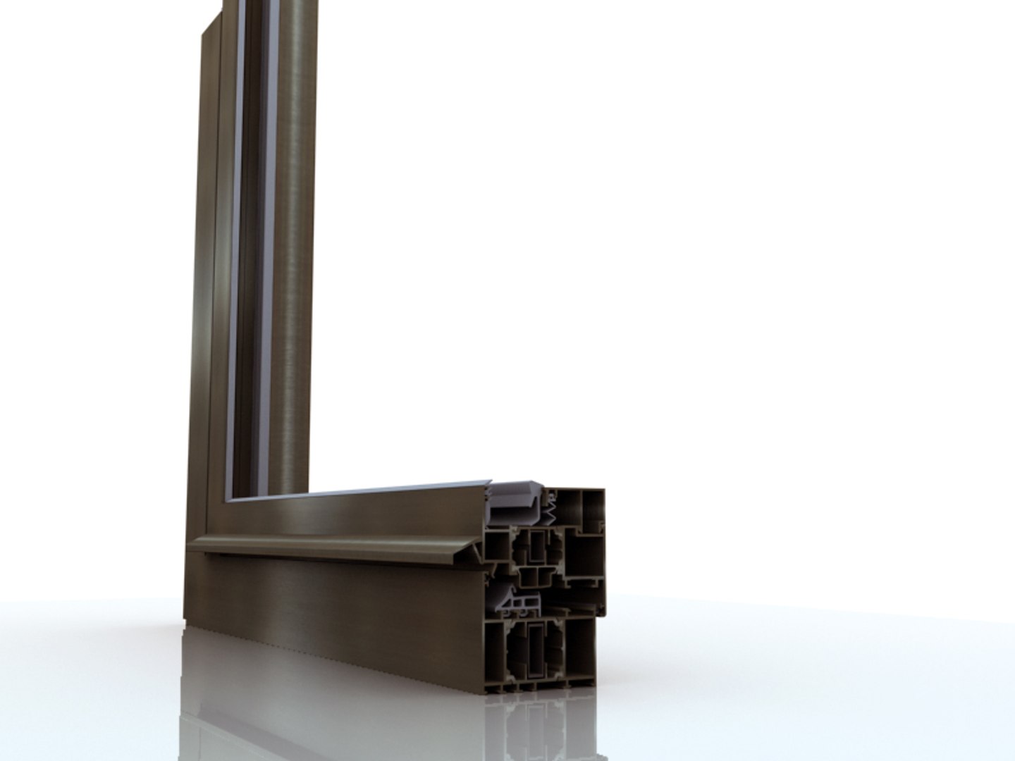 3d Cross Section Window Glass Model