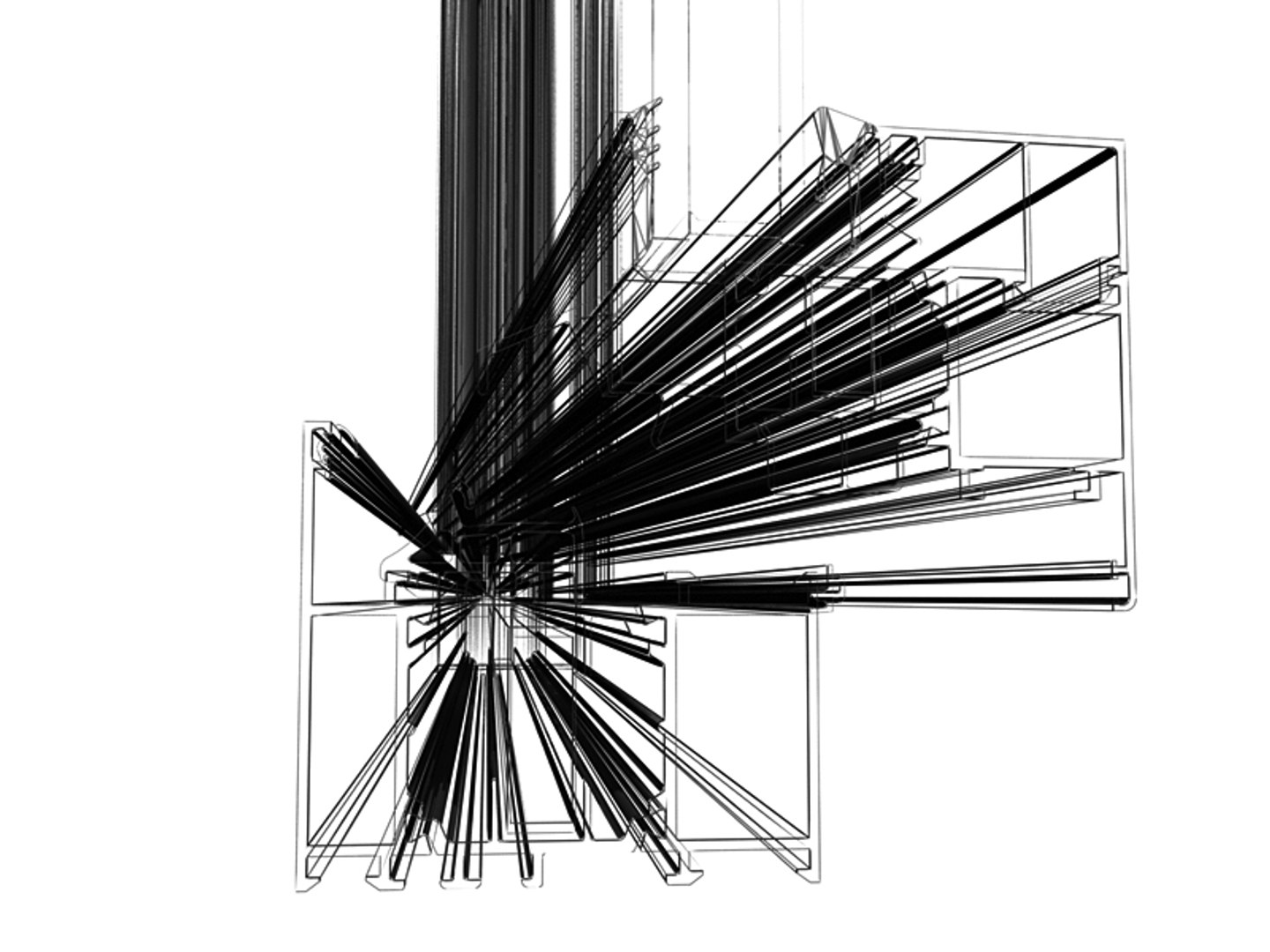3d Cross Section Window Glass Model