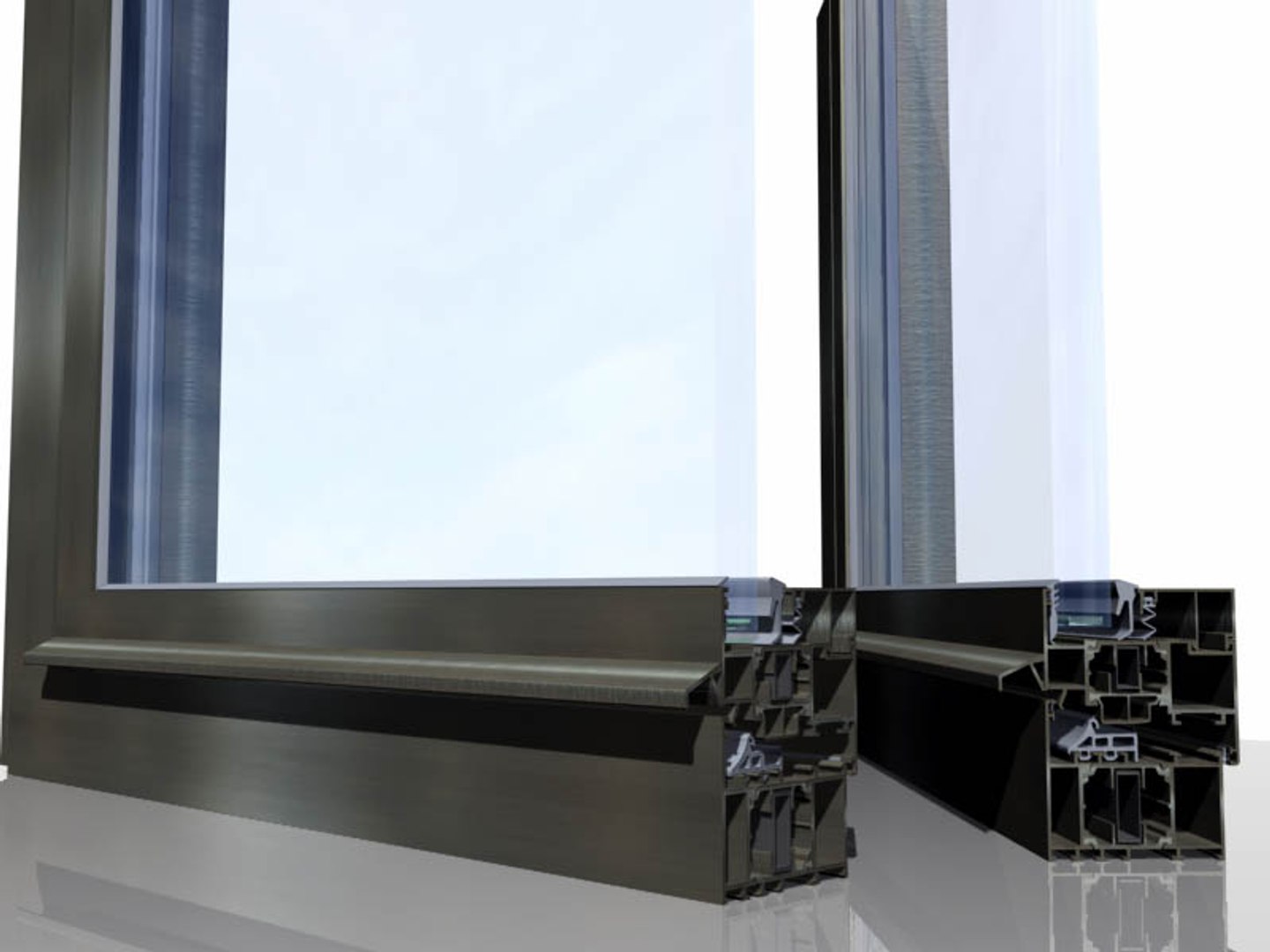 3d Cross Section Window Glass Model