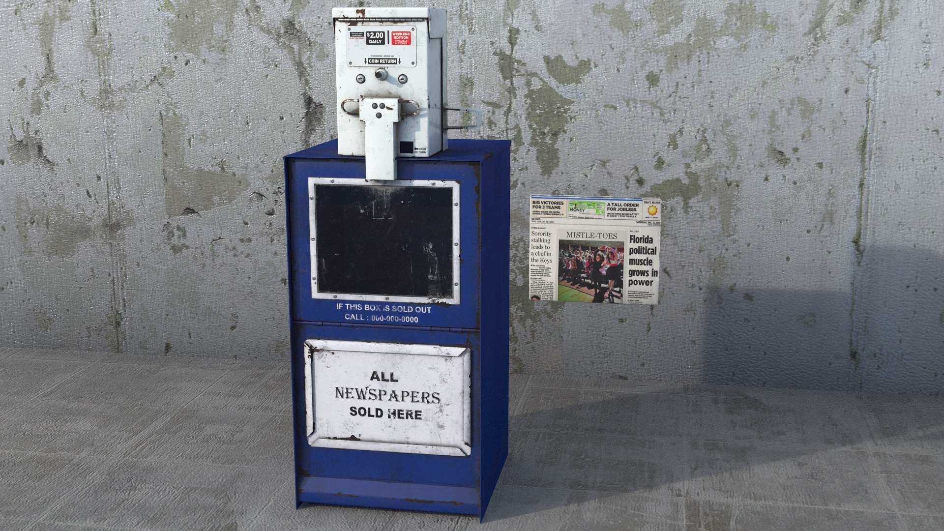 Newspaper Box Blue HD 3D model - TurboSquid 1796289