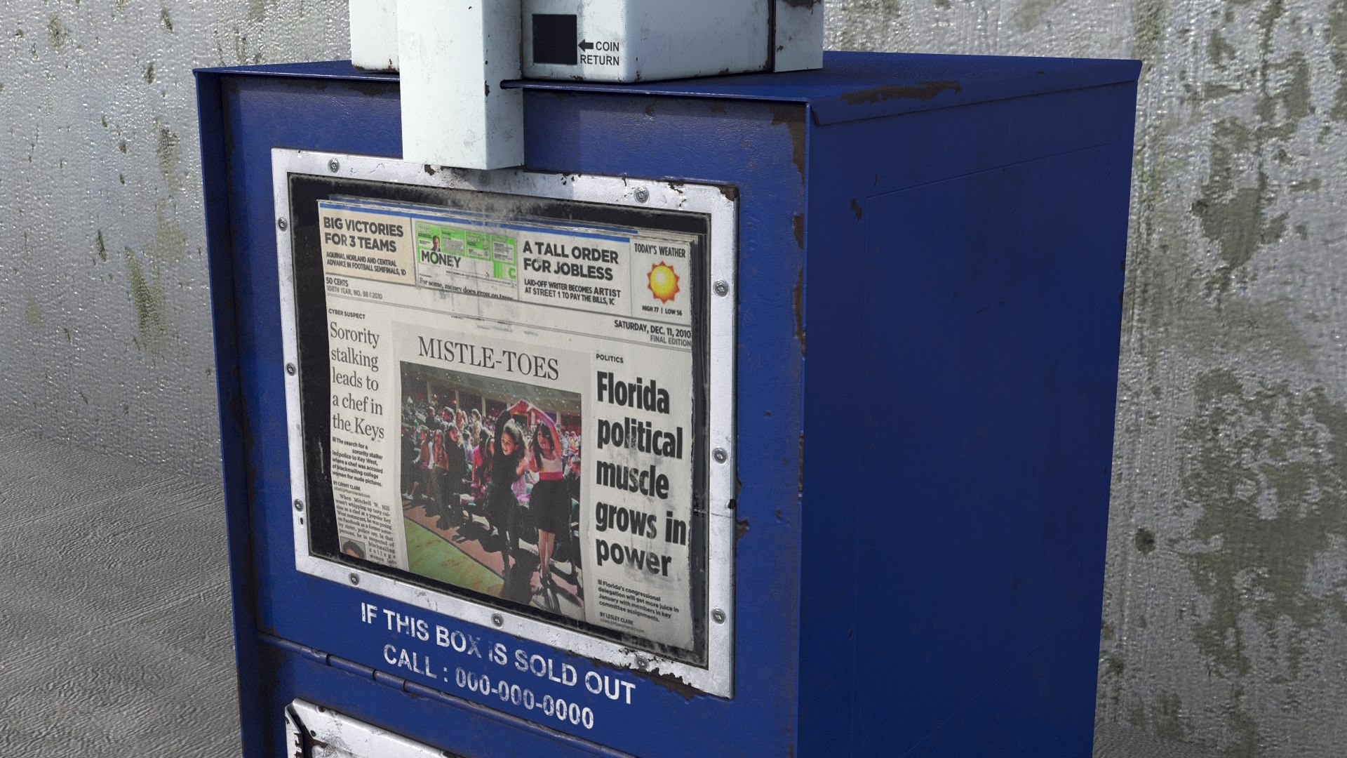 Newspaper Box Blue HD 3D model - TurboSquid 1796289