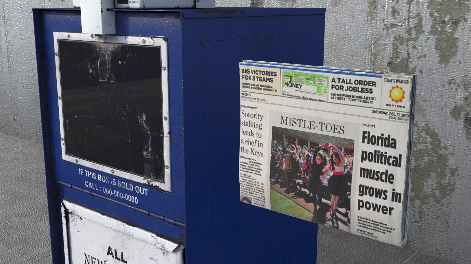 Newspaper Box Blue HD 3D model - TurboSquid 1796289