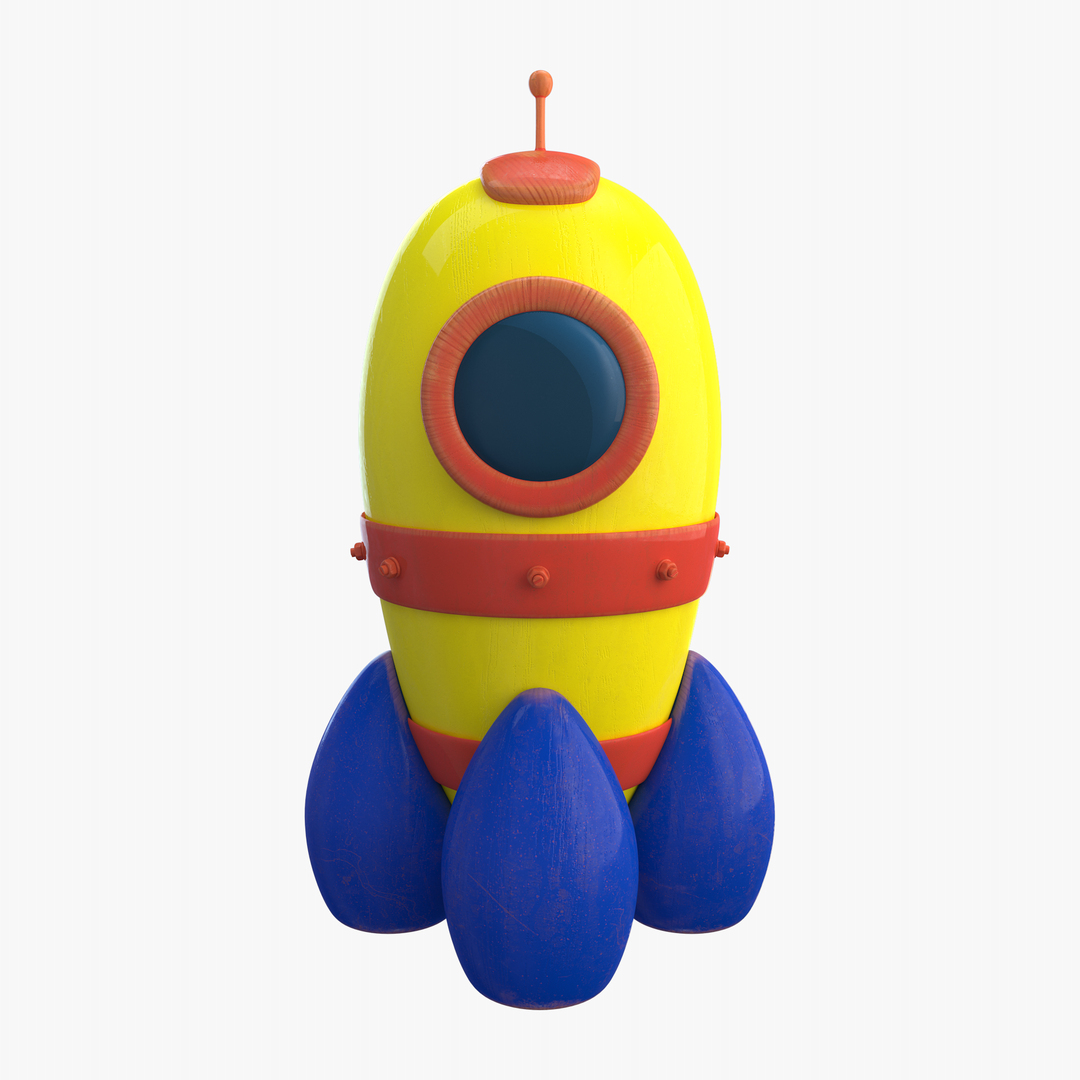 3D Wooden toy Rocket - TurboSquid 1723285