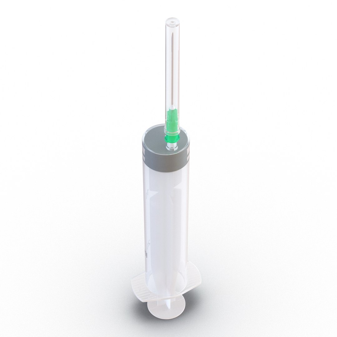 3d model disposable syringe 20ml set