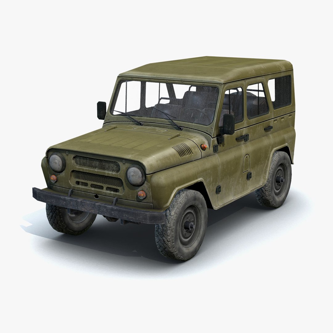 Russian Military Uaz-3151 Set 3d Model