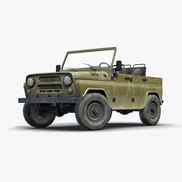 russian military uaz-3151 set 3d model