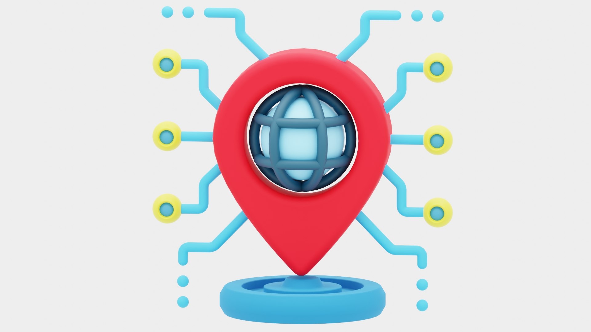 3D Network Location icon represented with map marker pin - TurboSquid ...