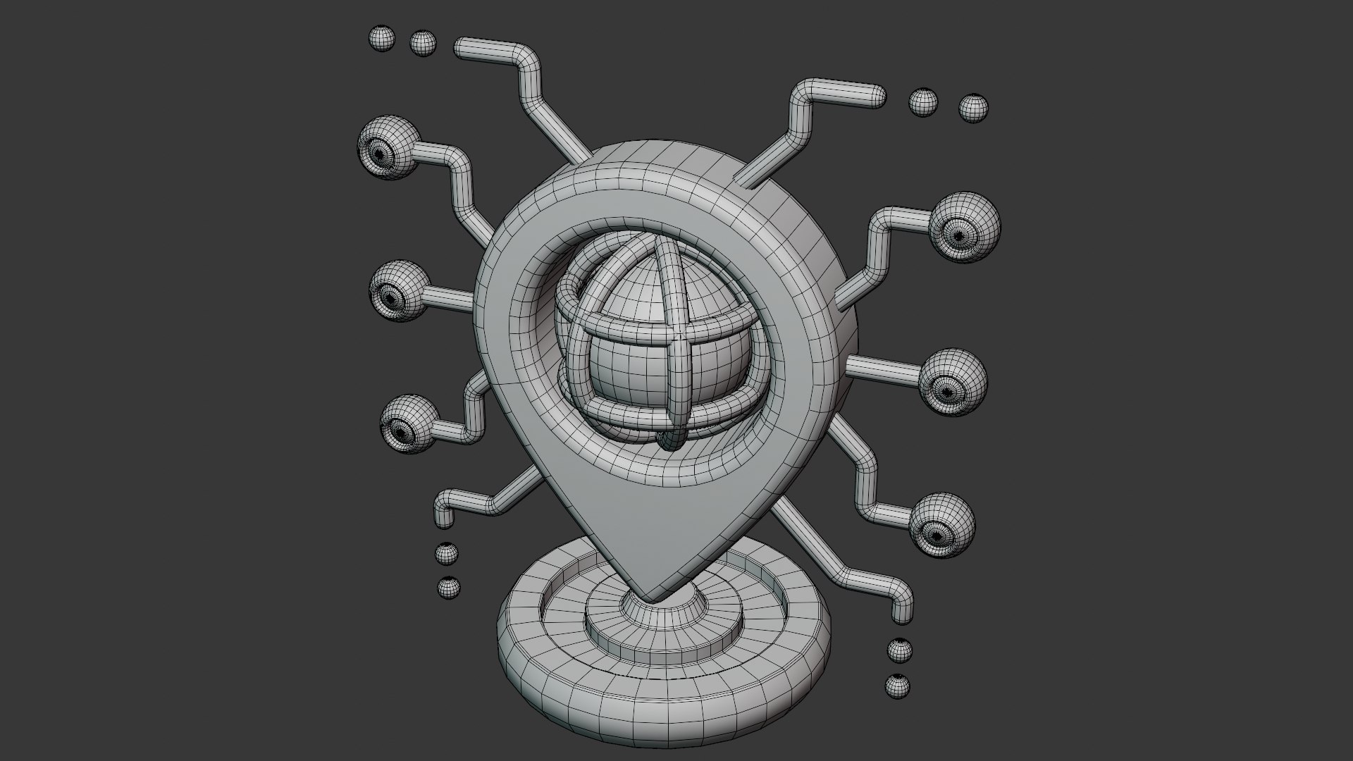 3D Network Location icon represented with map marker pin - TurboSquid ...