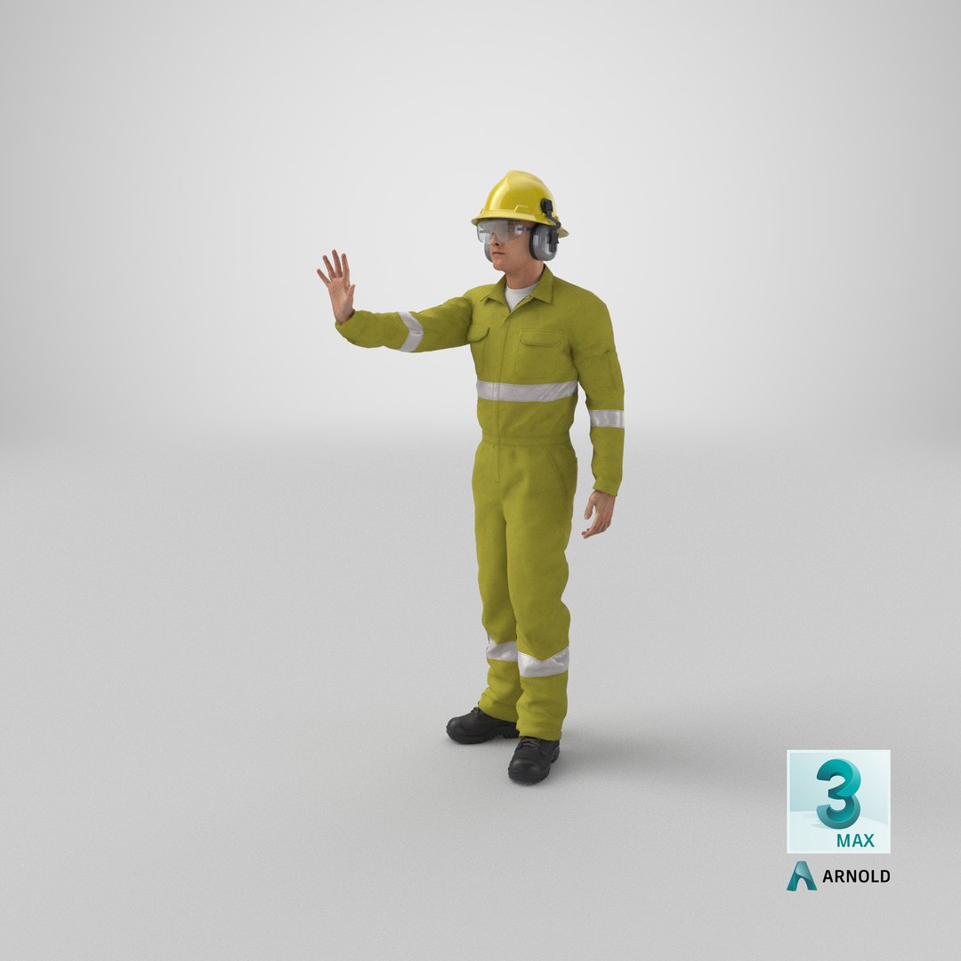 3D Gas Worker Fully Equipped Standing Pose Model - TurboSquid 1784780