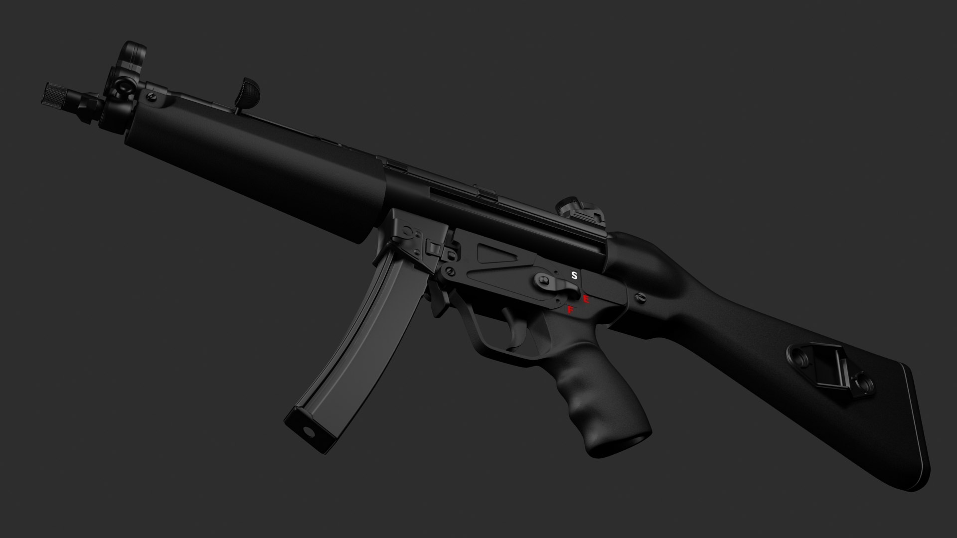 Mp5a2 Gun 3d Max
