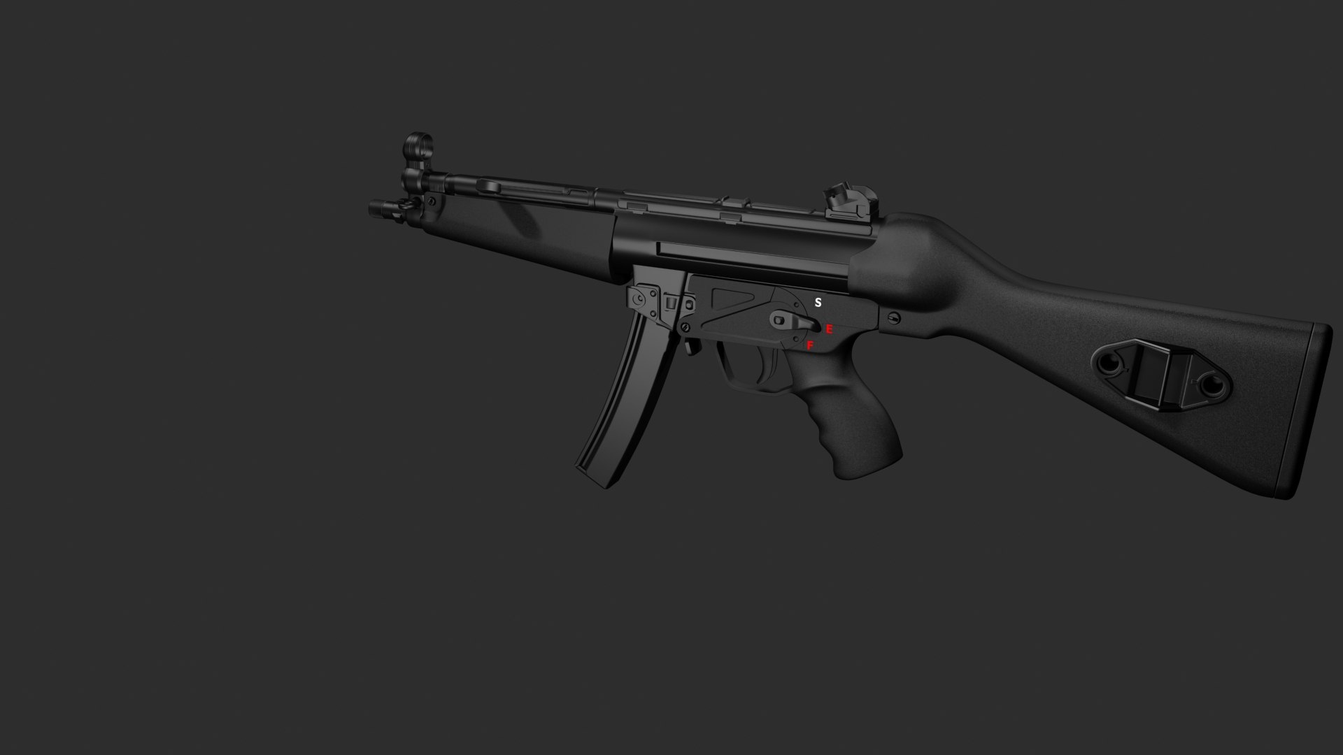 Mp5a2 Gun 3d Max