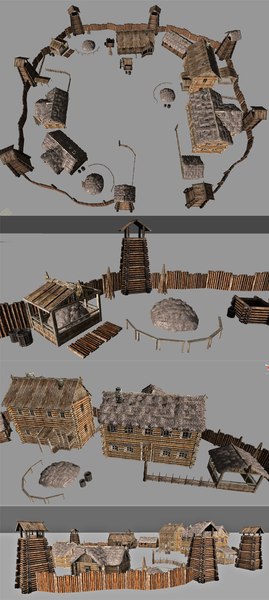 3d model of village pack
