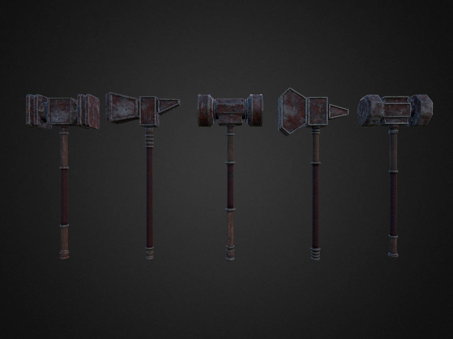 3D 50 War Hammers Pack Model - TurboSquid 1736641