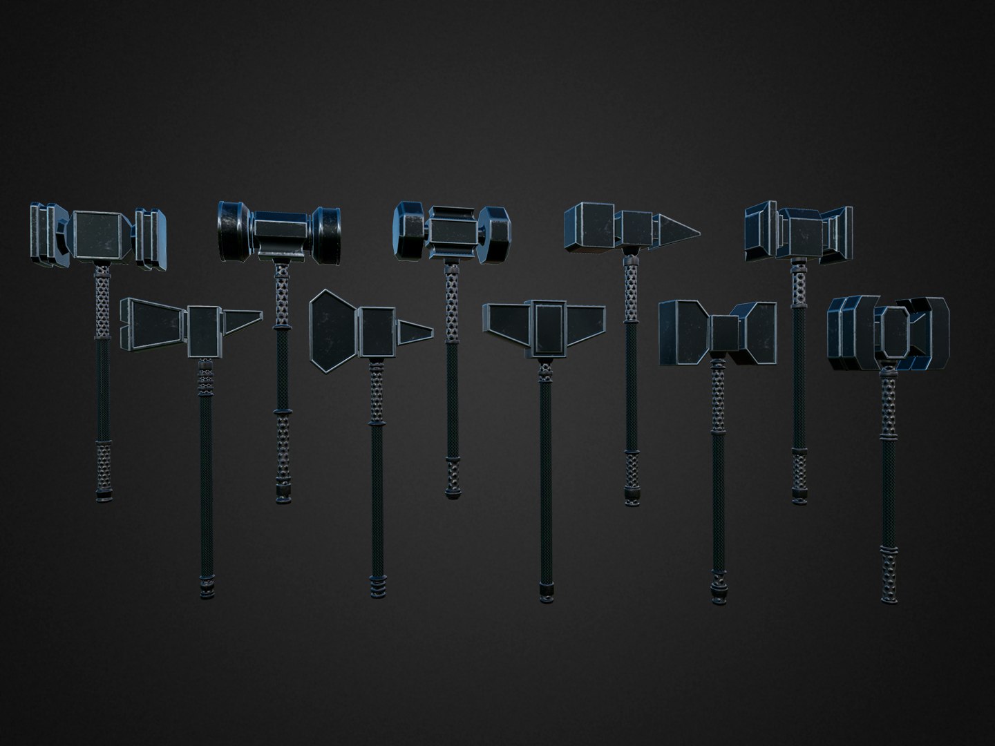 3D 50 War Hammers Pack Model - TurboSquid 1736641