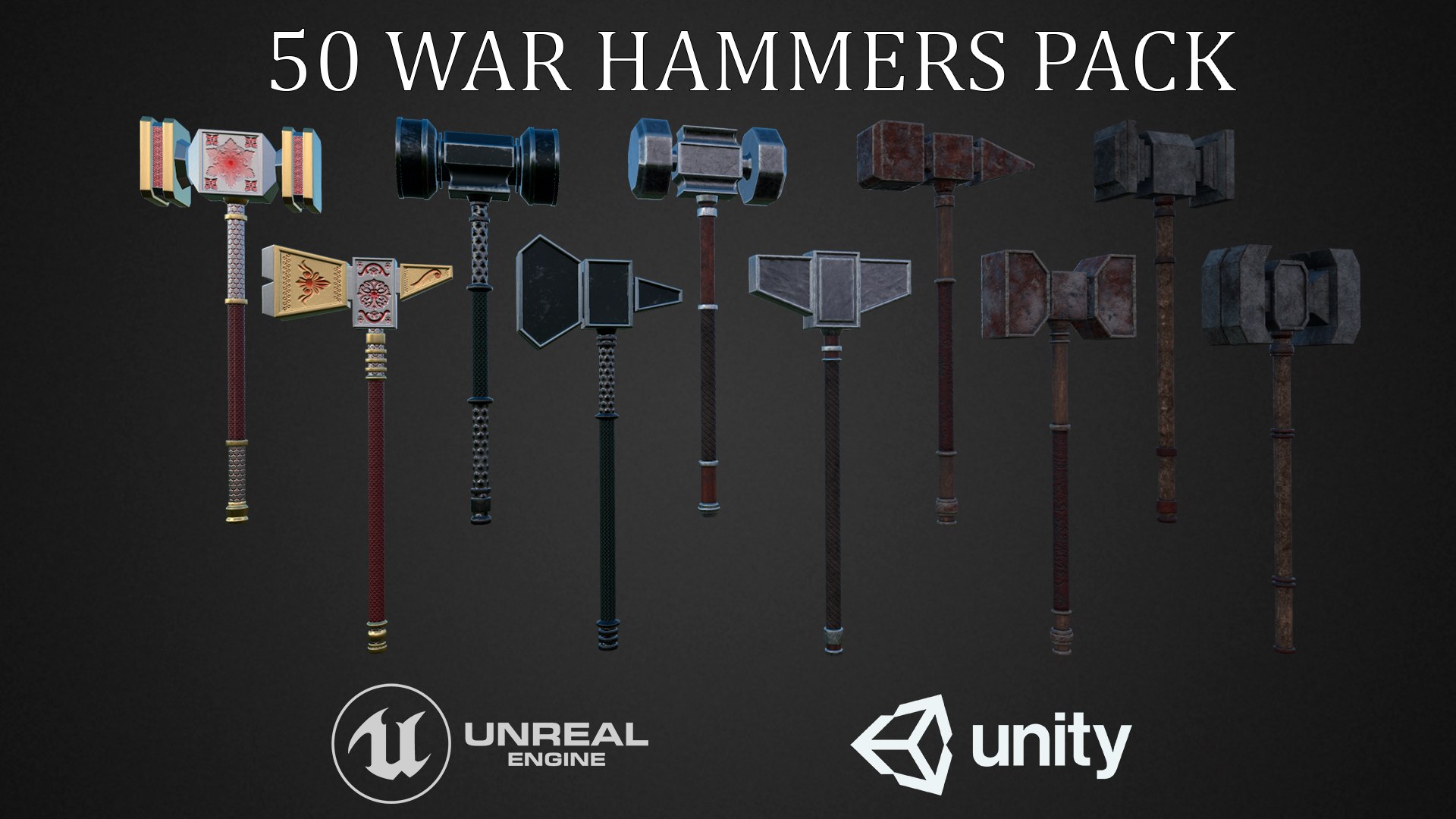 3D 50 War Hammers Pack Model - TurboSquid 1736641