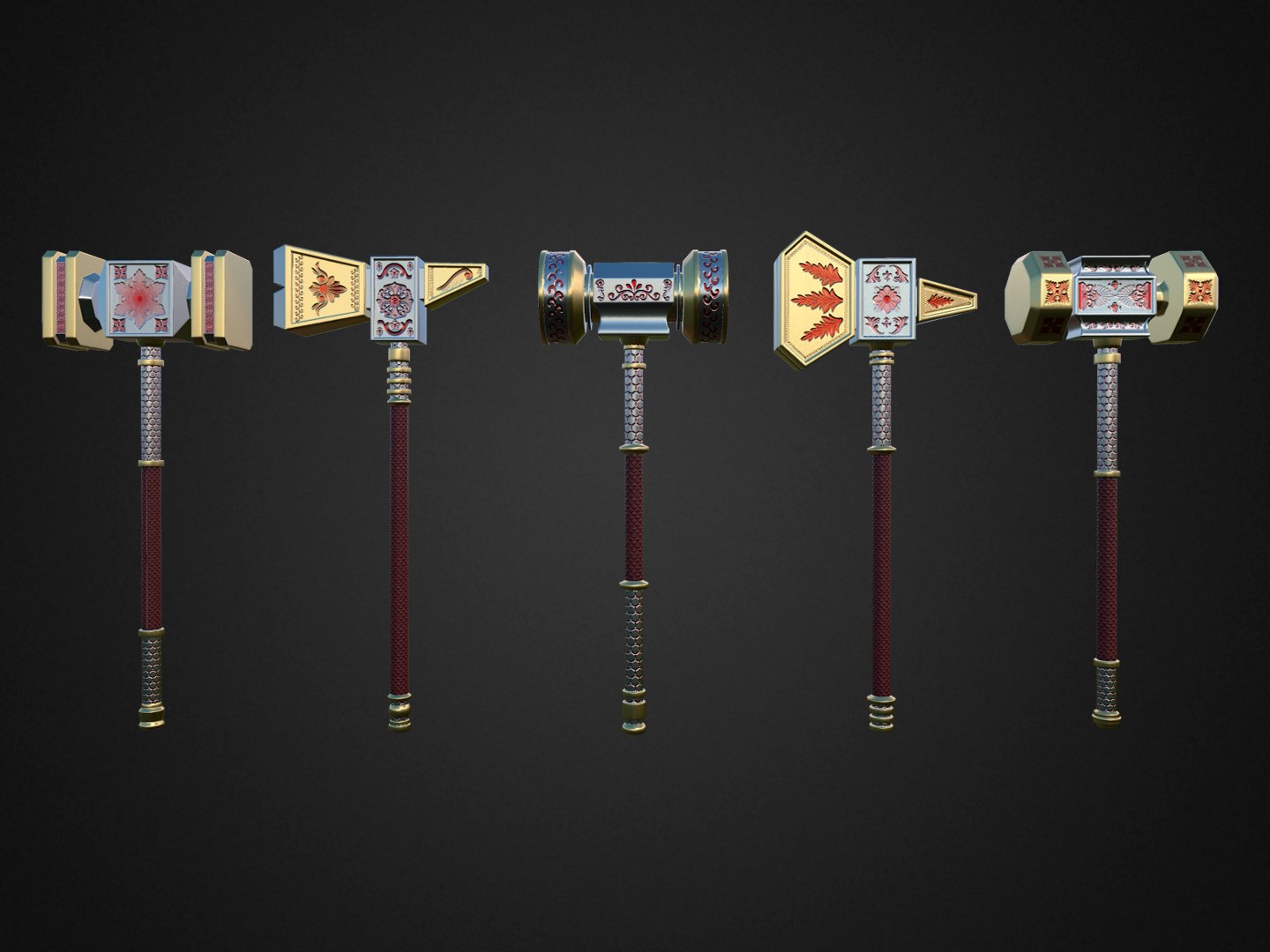 3D 50 War Hammers Pack Model - TurboSquid 1736641