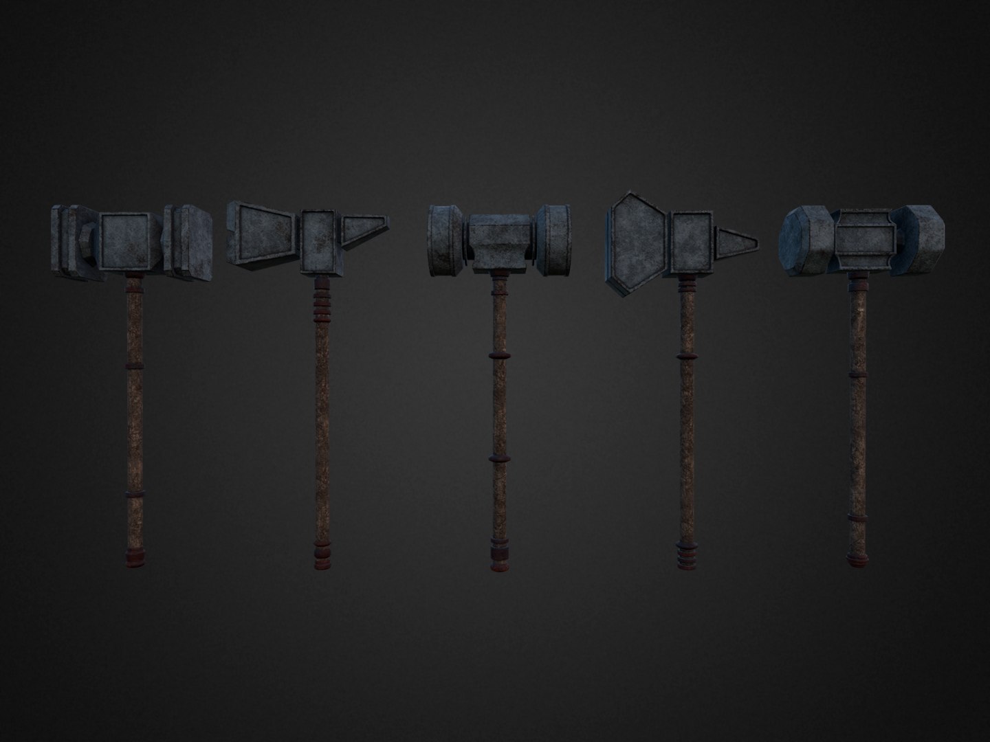 3D 50 War Hammers Pack Model - TurboSquid 1736641