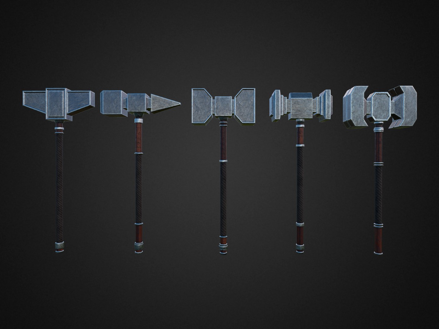 3D 50 War Hammers Pack Model - TurboSquid 1736641
