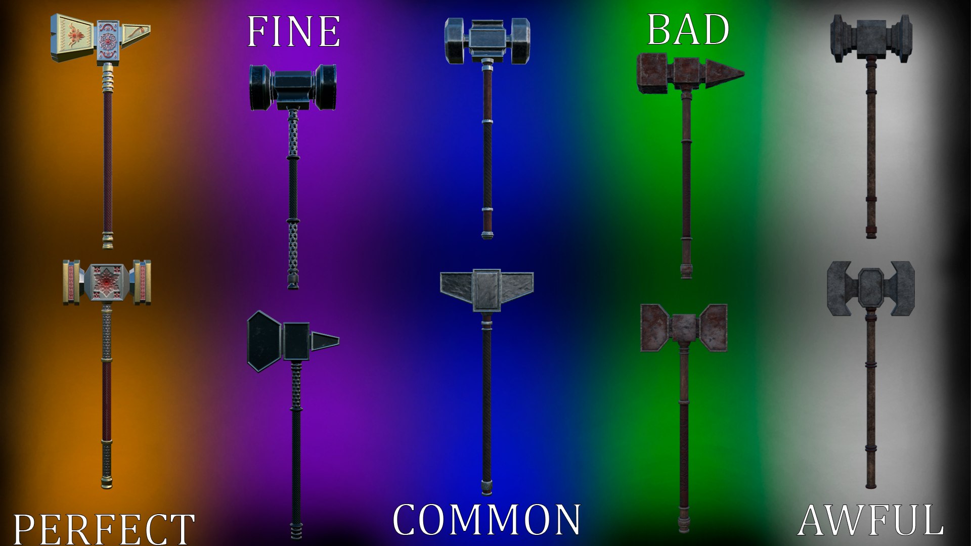 3D 50 War Hammers Pack Model - TurboSquid 1736641