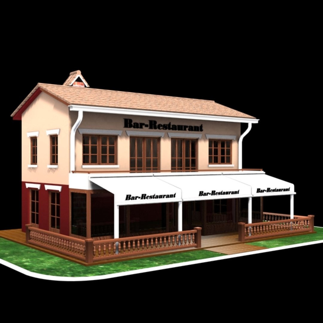 restaurant bar cafe 3d model
