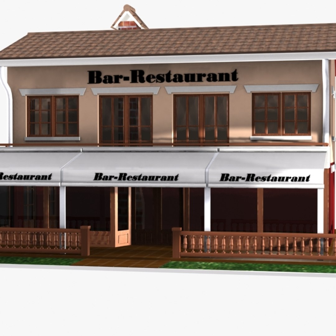 restaurant bar cafe 3d model