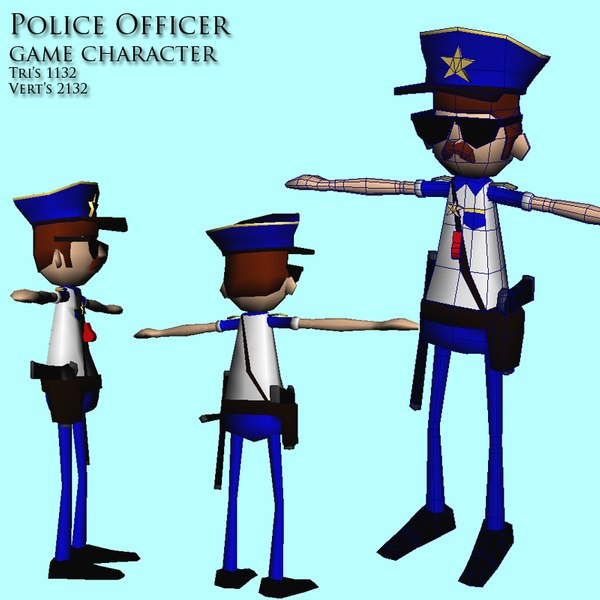 3d model police man