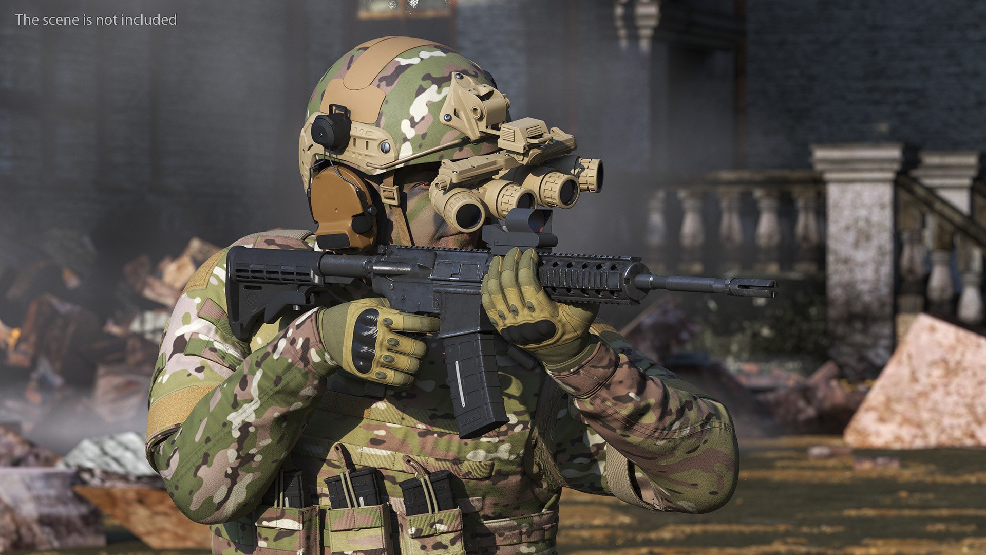3D Model Soldier In Green Camo With Night Vision Aiming - TurboSquid ...