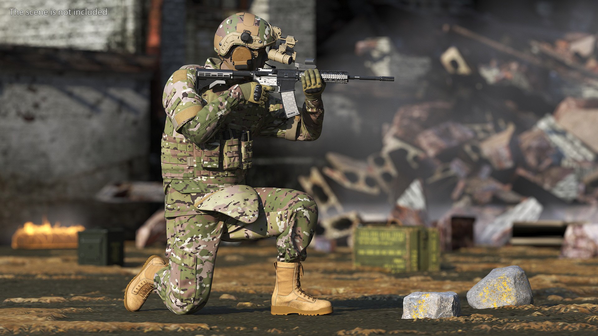 3D Model Soldier In Green Camo With Night Vision Aiming - TurboSquid ...