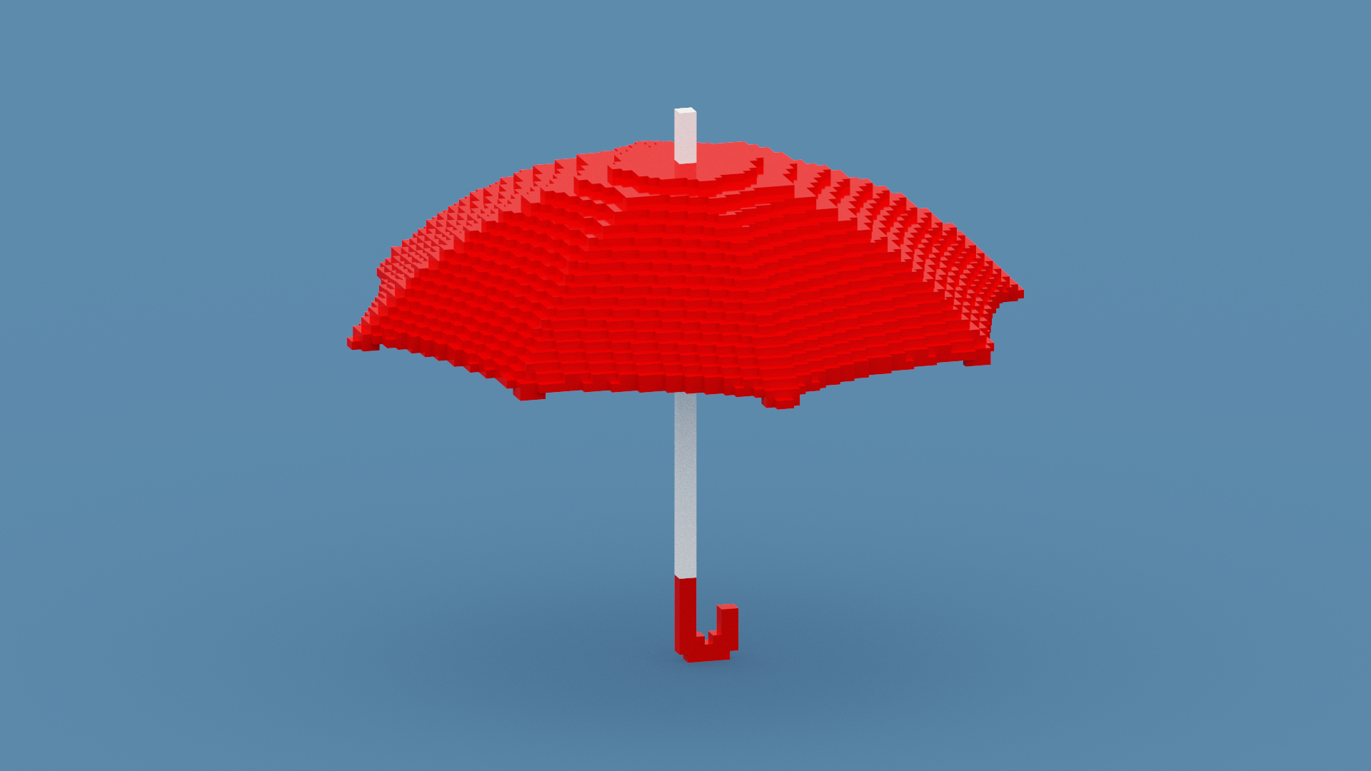 3D Voxel Red Umbrella - TurboSquid 2059268