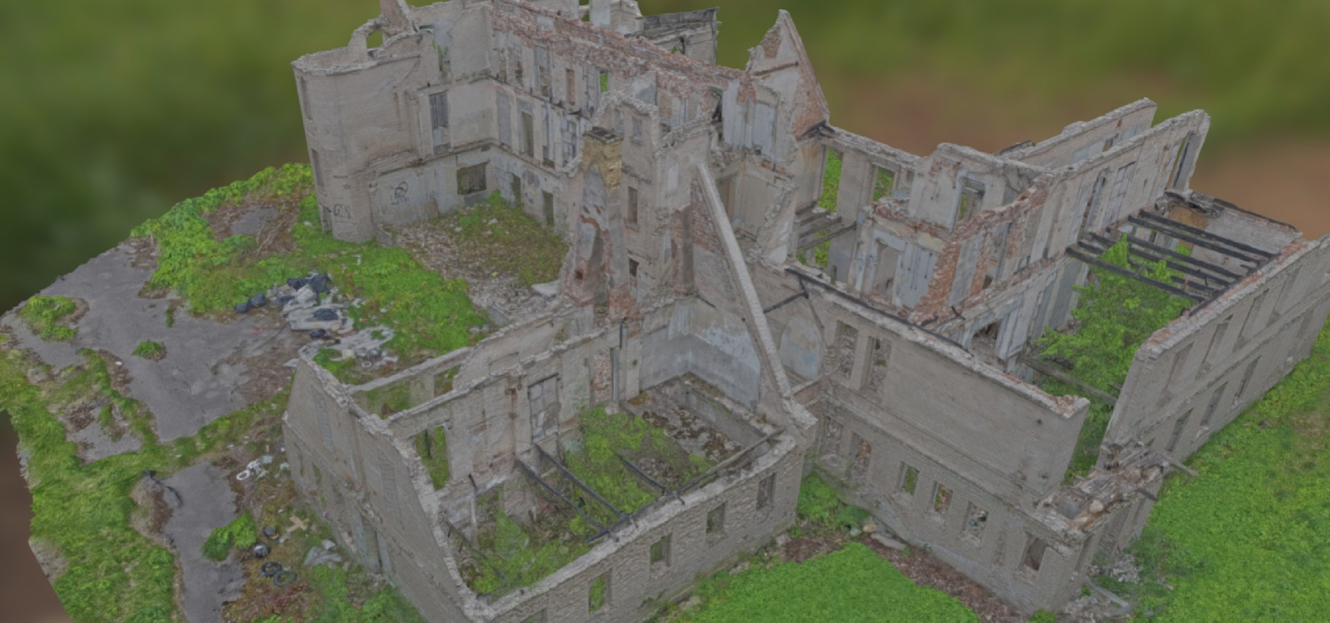 Wrecked soviet building latvia 3D - TurboSquid 1691167