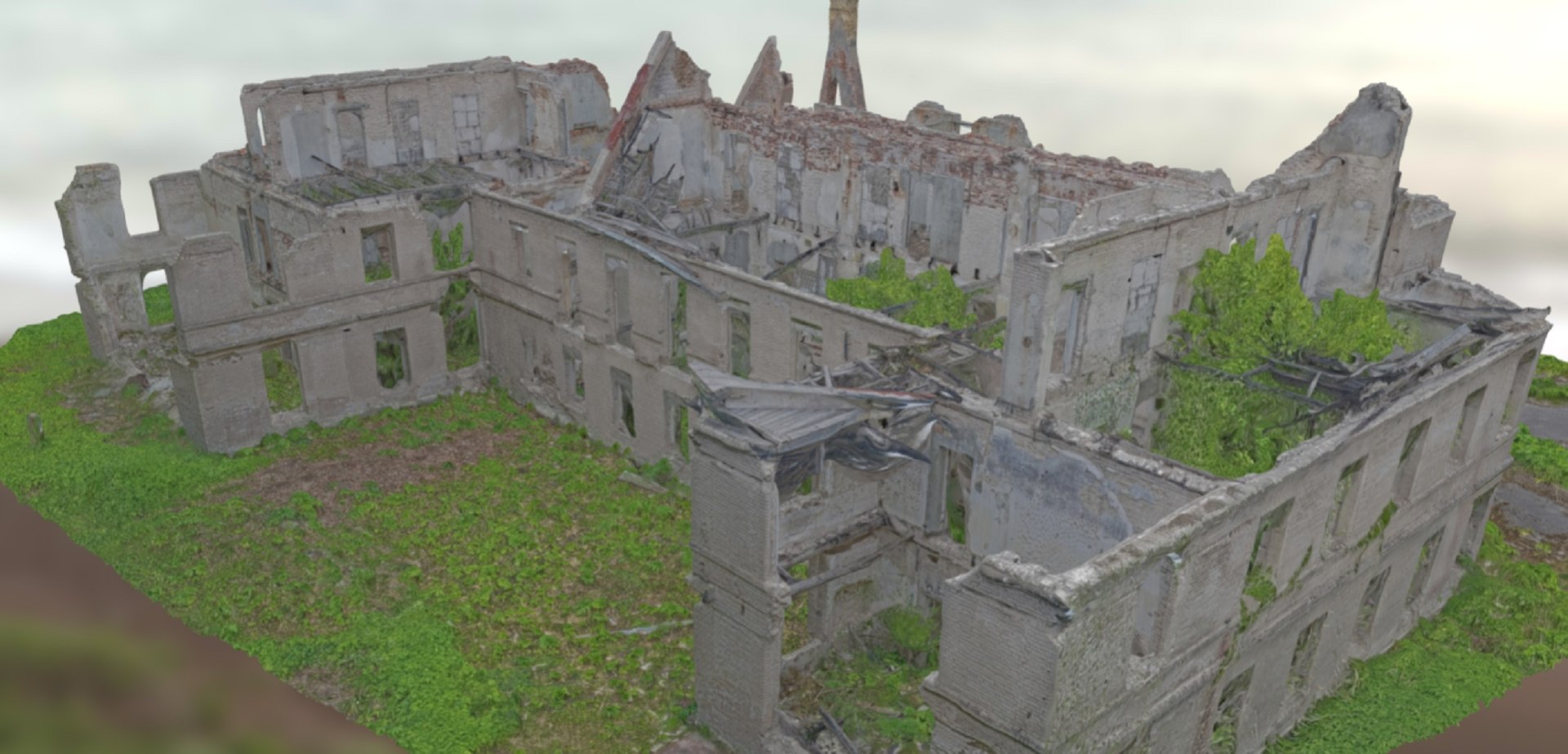 Wrecked soviet building latvia 3D - TurboSquid 1691167