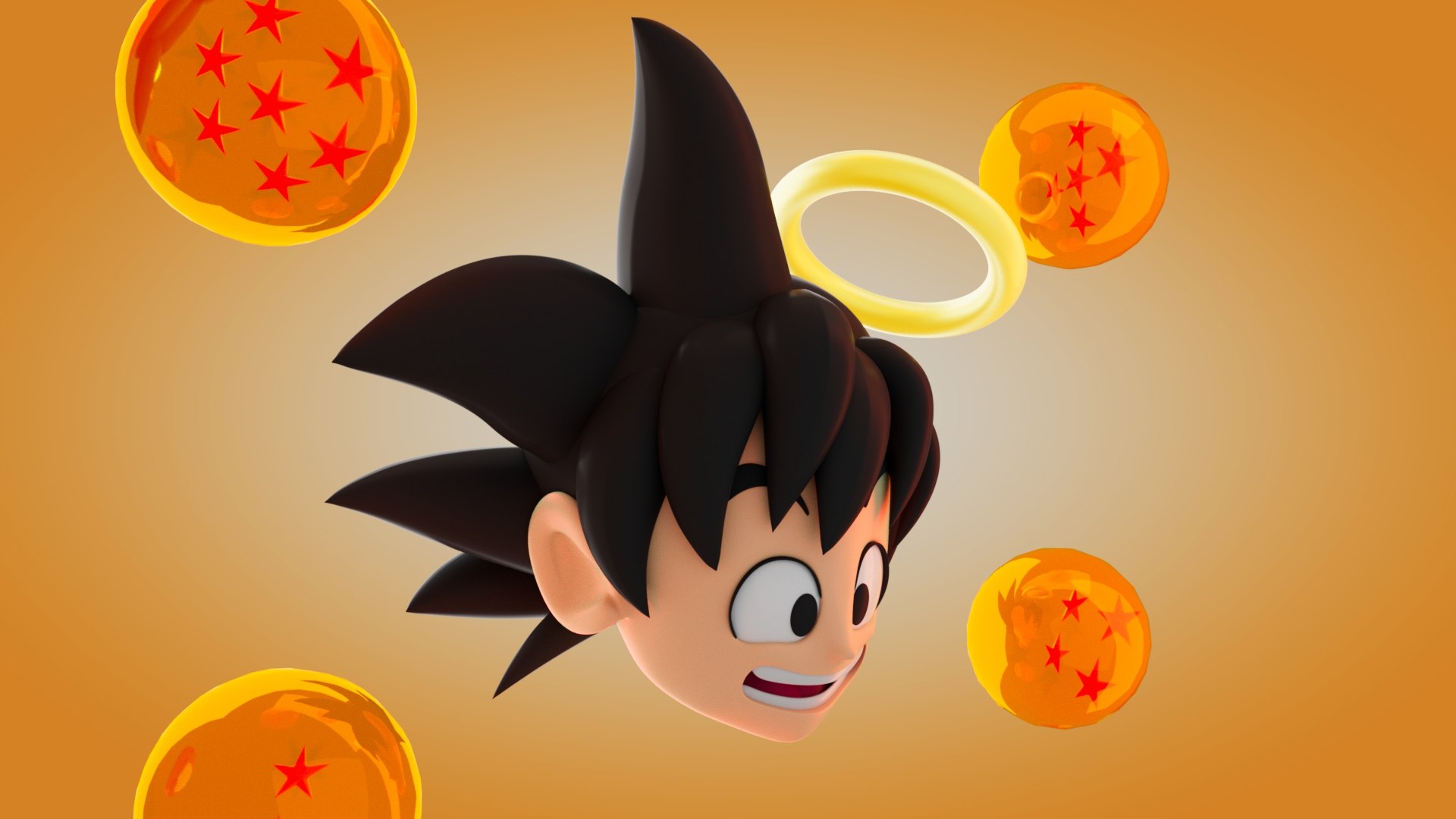 3D Model Son Goku Head 3d Modeling With Dragonball Around - TurboSquid ...