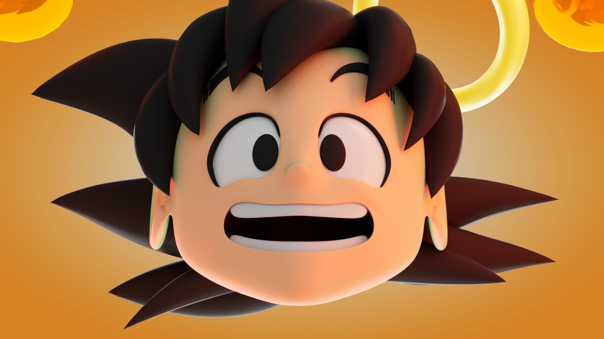 3D Model Son Goku Head 3d Modeling With Dragonball Around - TurboSquid ...