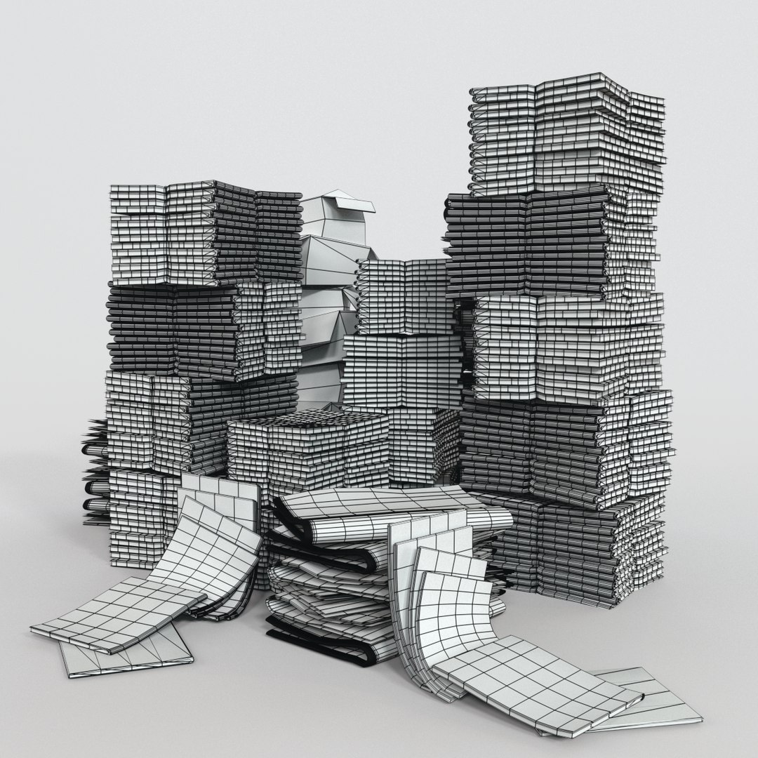 3D Pile Papers Model - TurboSquid 1556104