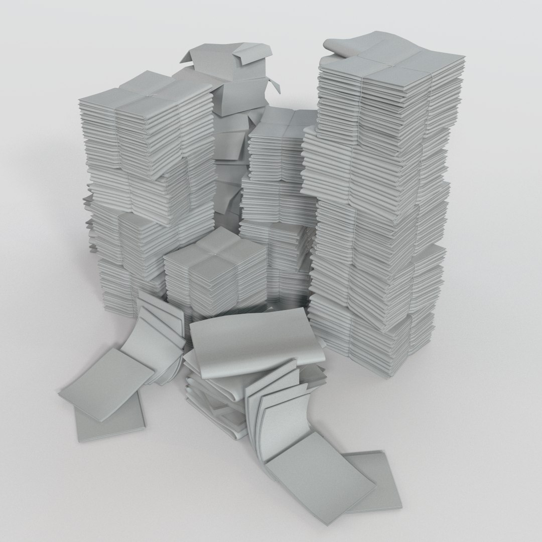 3D Pile Papers Model - TurboSquid 1556104