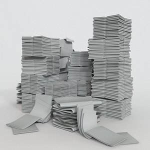 3d stack papers model